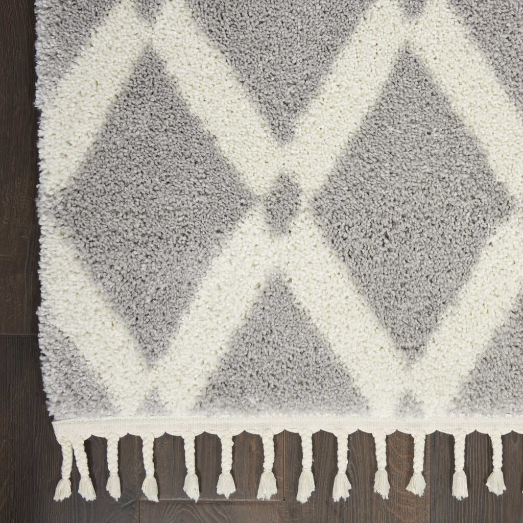 Diamond Trellis Shag DMT01 Grey/Ivory Area Rug by Nourison – Incredible ...