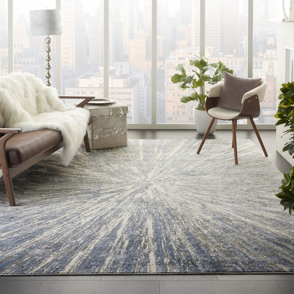 Sleek Textures SLE05 Blue/Grey Area Rug by Nourison – Incredible Rugs ...
