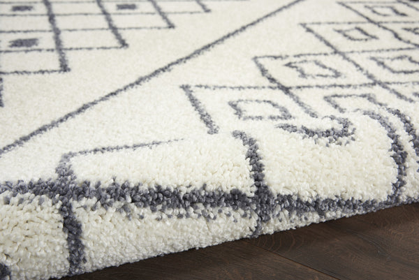 Diamond Trellis Shag DMT02 Ivory/Slate Area Rug by Nourison ...