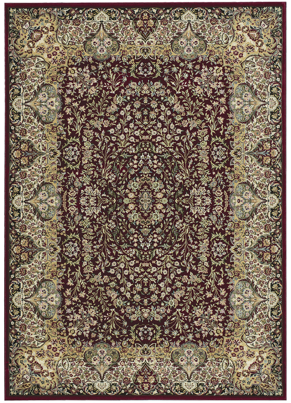 Nourison Antiquities ANT05 Stately Empire Burgundy Area Rug ...