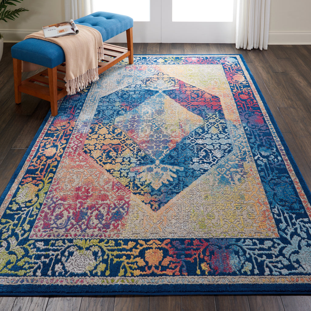 Nourison Global Vintage GLB04 Blue/Multicolor Area Rug – Incredible ...