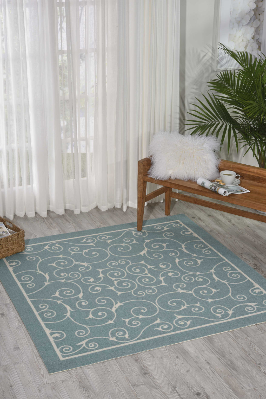 Nourison Home and Garden RS019 Light Blue Area Rug – Incredible Rugs ...