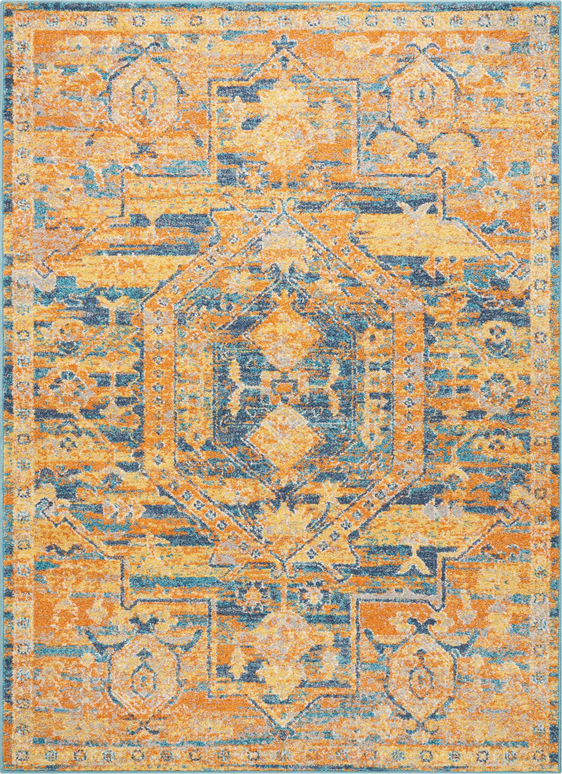 Nourison Passion PSN07 Teal/Sun Area Rug – Incredible Rugs and Decor