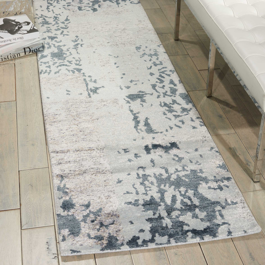 Nourison Silk Shadows SHA16 Silver Grey Area Rug – Incredible Rugs and ...