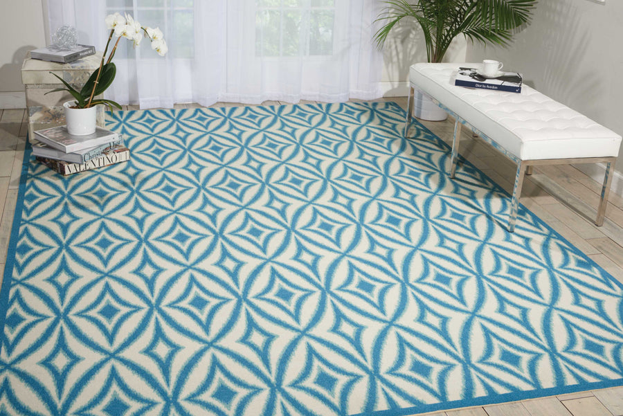 Nourison Sun and Shade SND19 Centro Azure Area Rug by Waverly ...