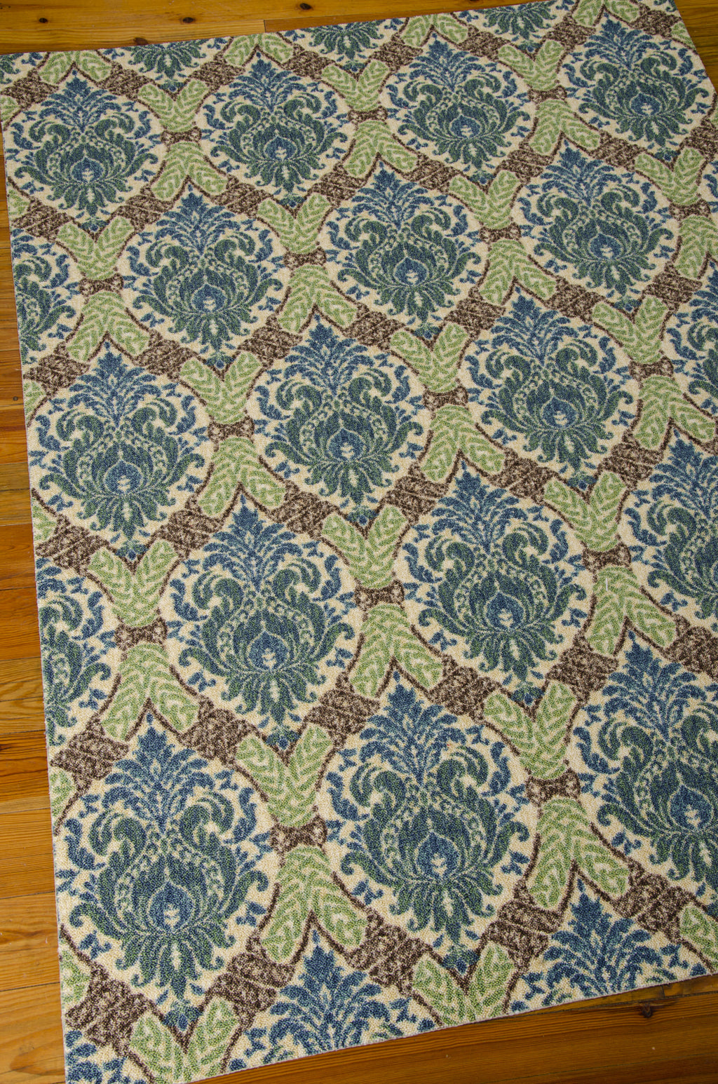 Nourison Treasures WTR03 Dress Up Damask Blue Jay Area Rug by Waverly ...