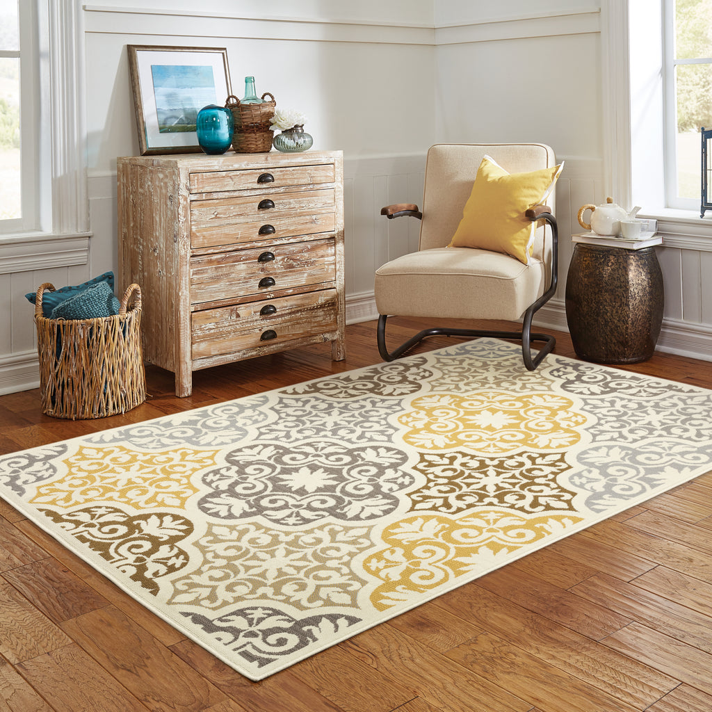 Oriental Weavers Bali 4904W Ivory/Grey Area Rug – Incredible Rugs and Decor