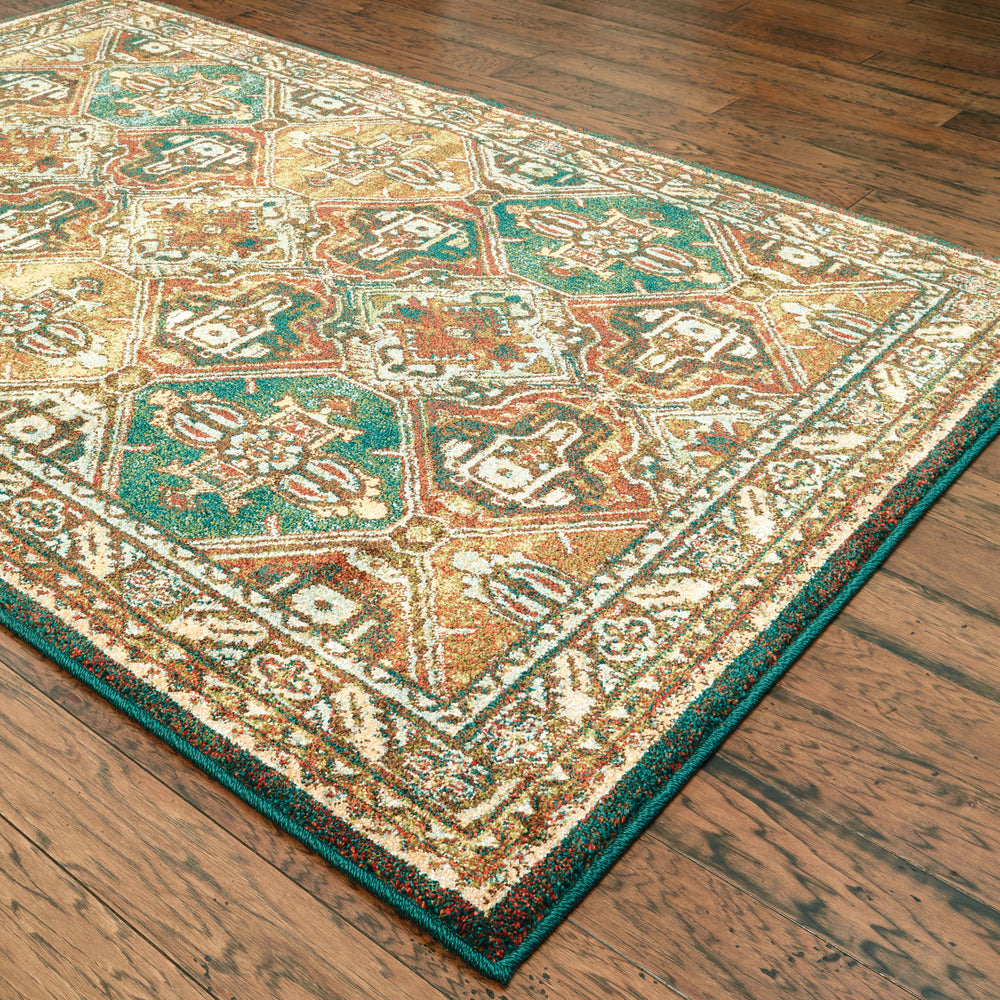 Oriental Weavers Dawson 8527A Teal/Brown Area Rug – Incredible Rugs and ...