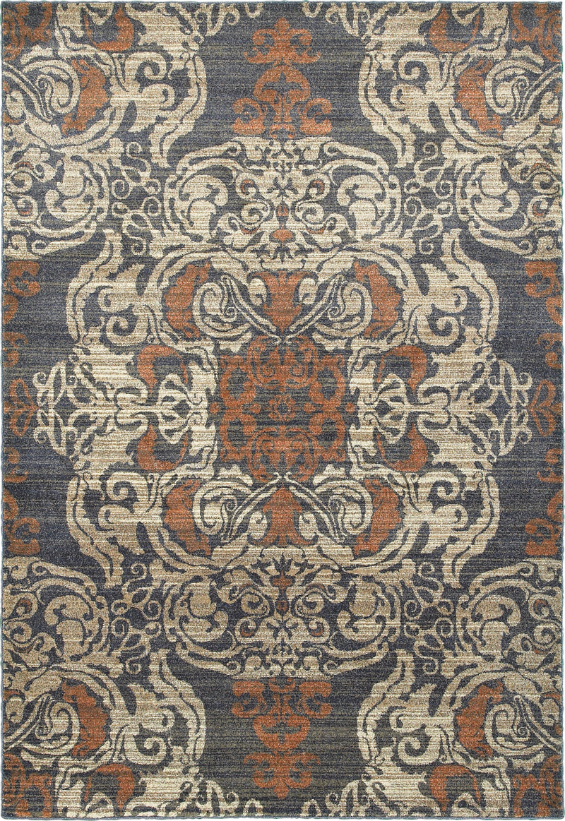 Oriental Weavers Pasha 8022K Blue/ Rust Area Rug – Incredible Rugs and ...
