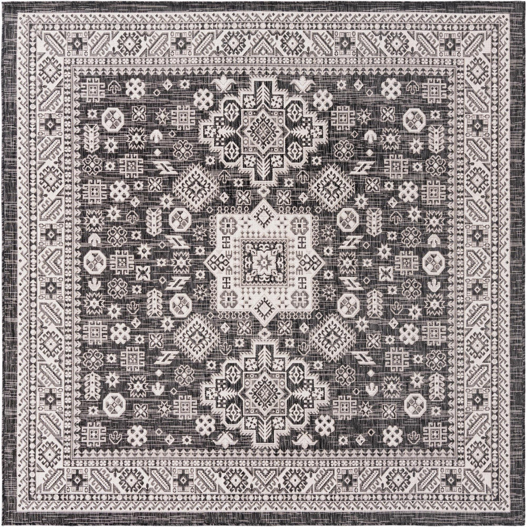 Unique Loom Outdoor Aztec T-KZOD17 Charcoal Gray Area Rug – Incredible ...