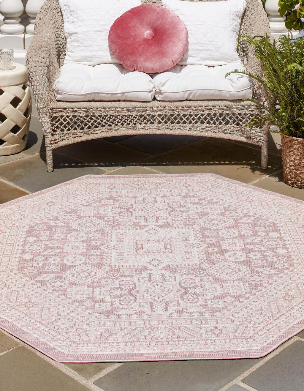 Unique Loom Outdoor Aztec T-KZOD17 Pink Area Rug – Incredible Rugs and ...