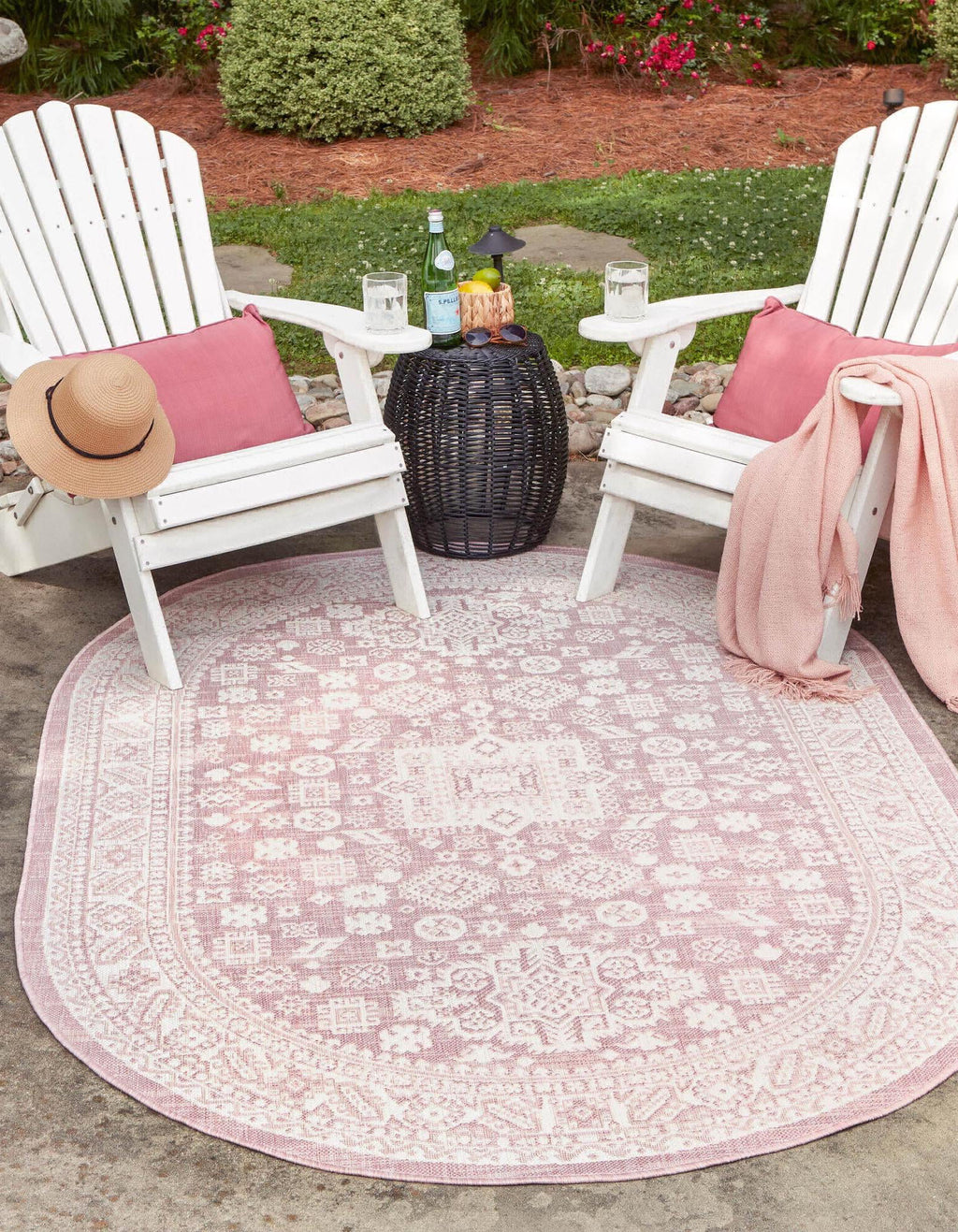 Unique Loom Outdoor Aztec T-KZOD17 Pink Area Rug – Incredible Rugs and ...