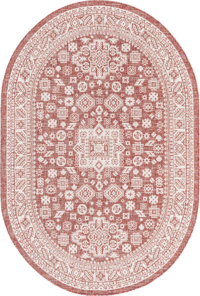 Unique Loom Outdoor Aztec T-KZOD17 Rust Red Area Rug – Incredible Rugs ...