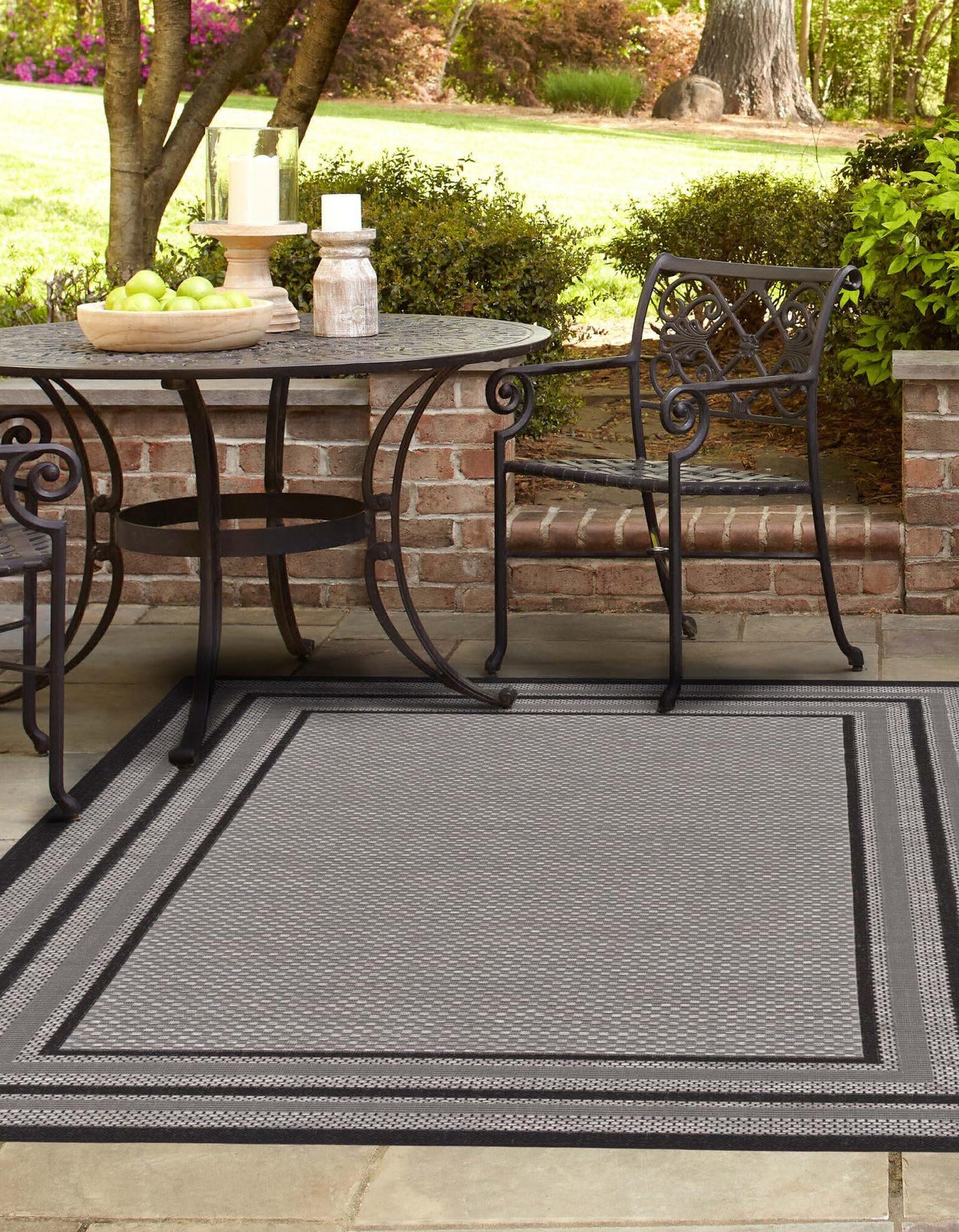 Unique Loom Outdoor Border T-KOZA-K3012A Gray Area Rug – Incredible ...