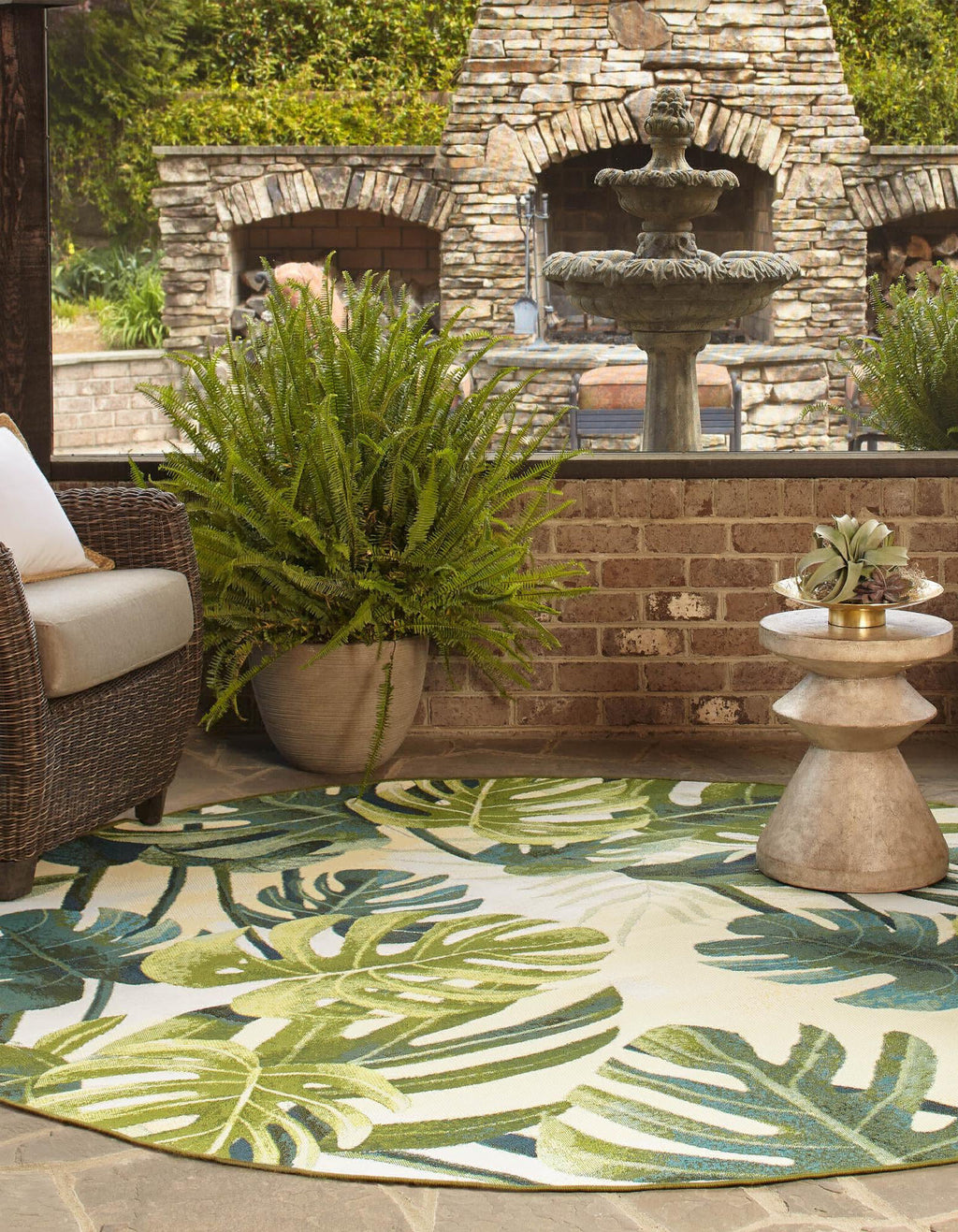 Unique Loom Outdoor Botanical OWE-EDEN-91 Green Area Rug – Incredible ...