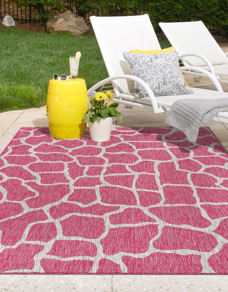 Unique Loom Outdoor Safari T-KZOD5 Magenta Area Rug – Incredible Rugs ...