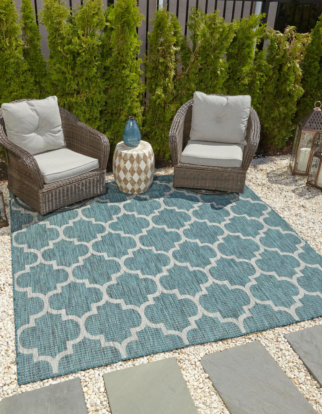 Unique Loom Outdoor Trellis T-KOZA-20596A Teal Area Rug – Incredible ...