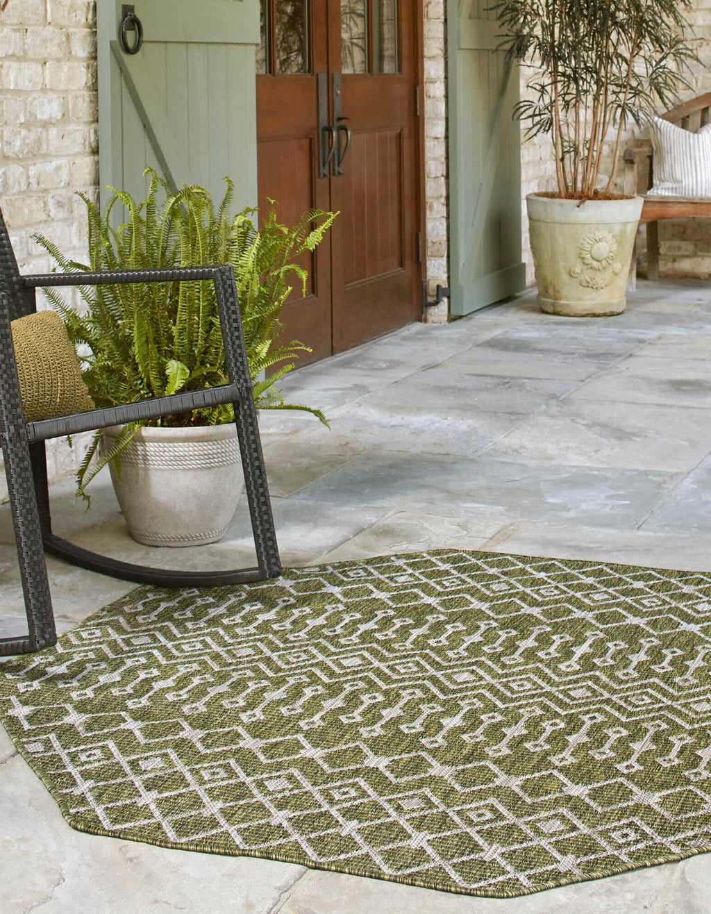 Unique Loom Outdoor Trellis T-KZOD10 Green Area Rug – Incredible Rugs ...