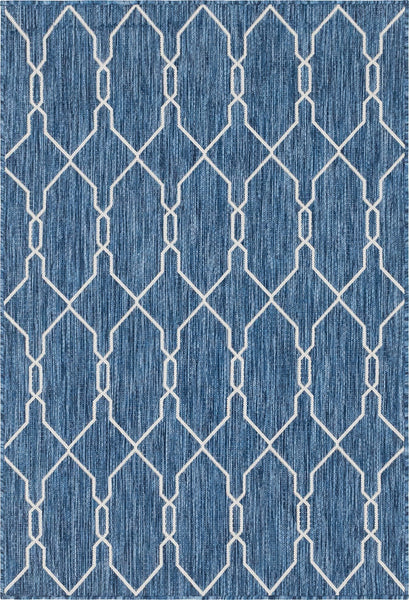 Unique Loom Outdoor Trellis T-KZOD14 Blue Area Rug – Incredible Rugs ...