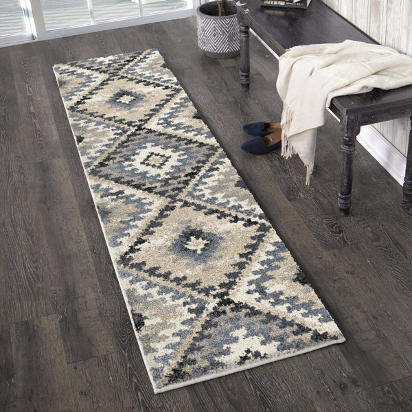Orian Rugs Plush Shag Modern Diamonds Muted Blue Area Rug – Incredible ...