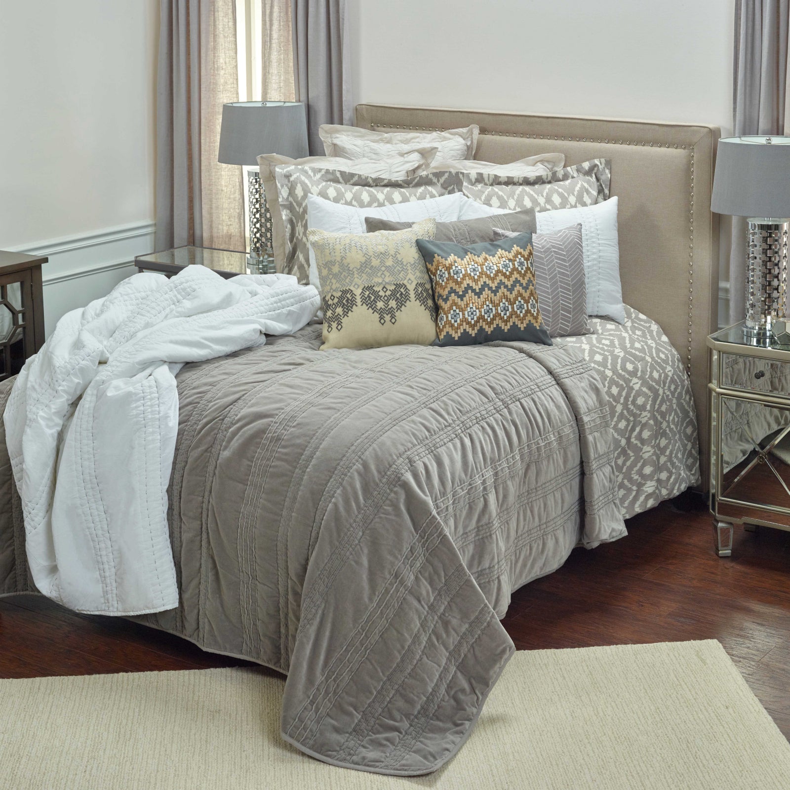 Rizzy BQ4172 Mr Grey Taupe Bedding – Incredible Rugs and Decor