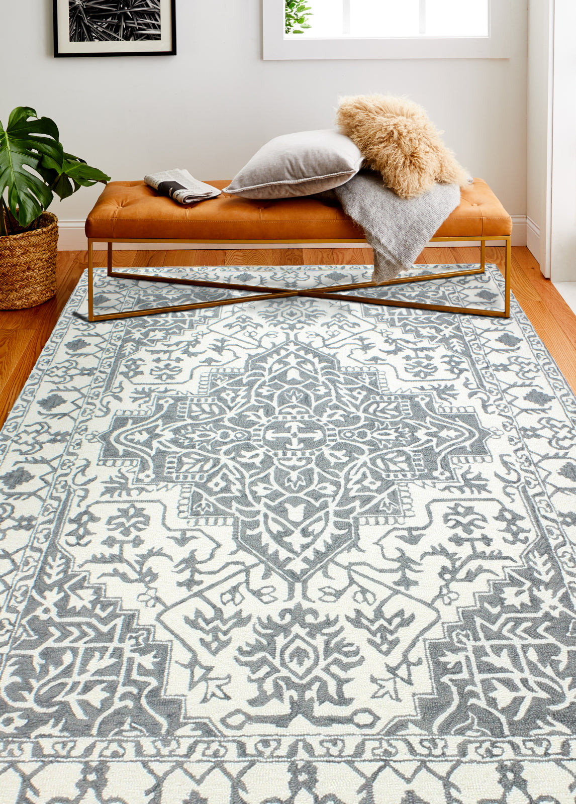 Bashian Valencia R131-BNAL89 Ivory/Tan Area Rug – Incredible Rugs and Decor