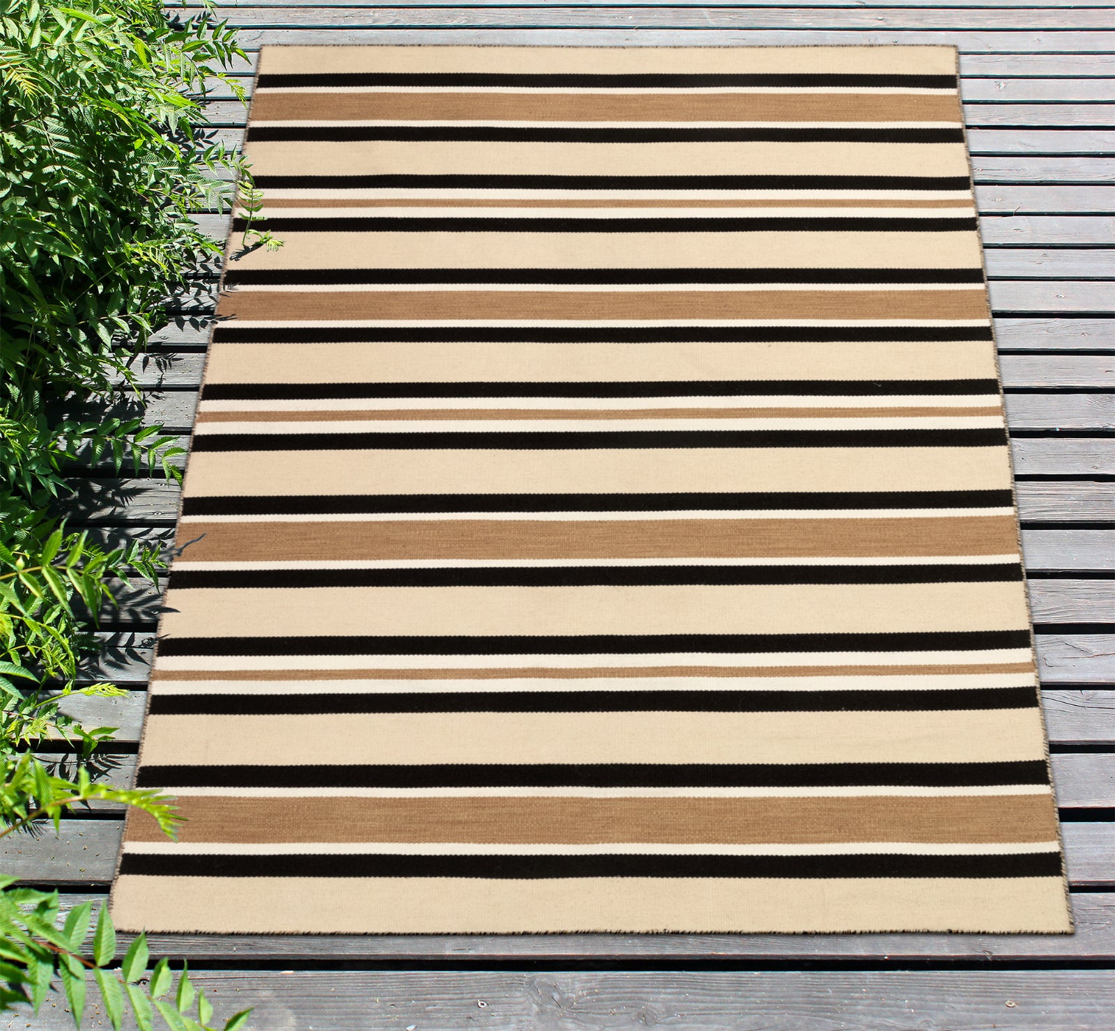 Trans Ocean Sorrento 6310/22 Cabana Stripe Khaki Area Rug by Liora Manne – Incredible Rugs and Decor