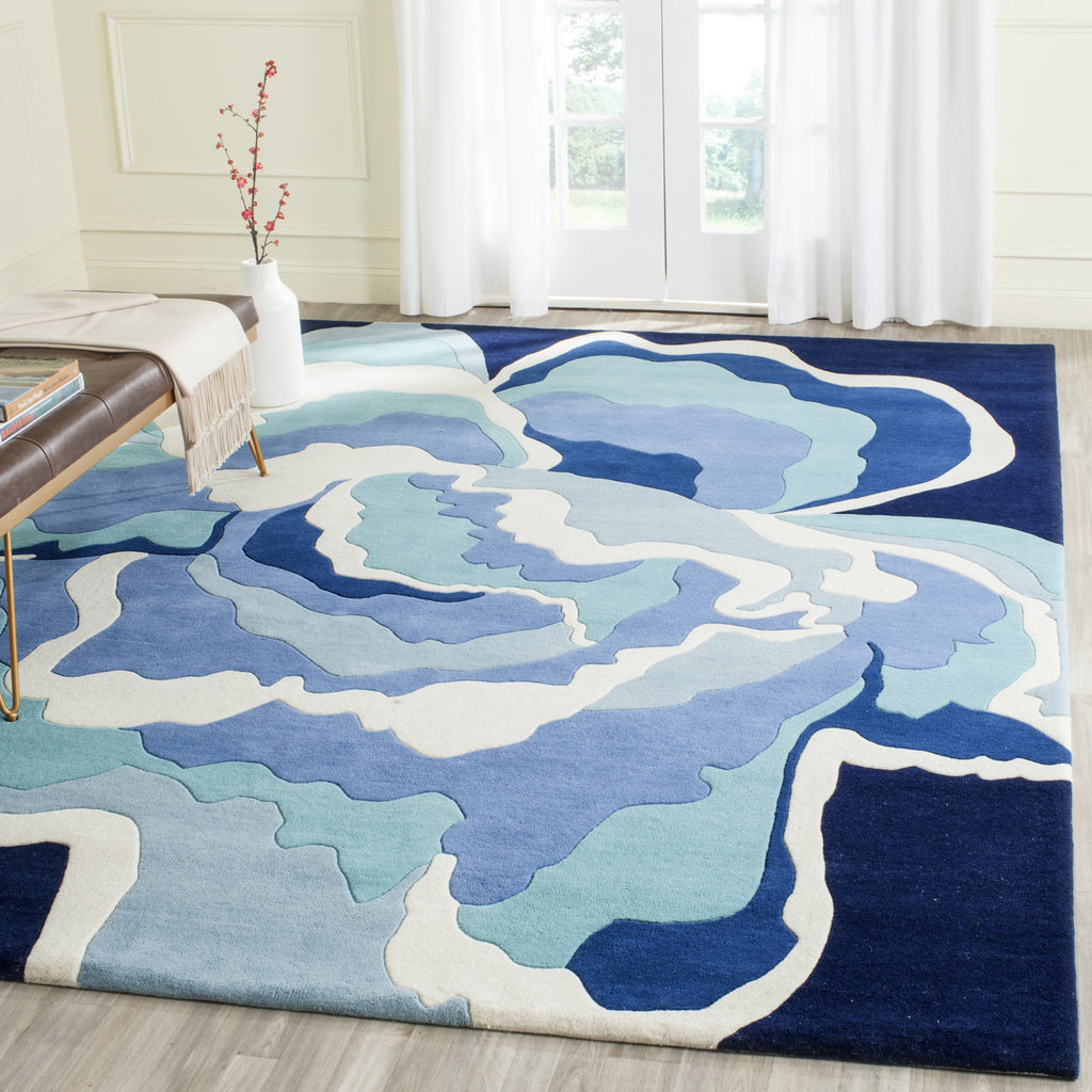 Safavieh Alr-Allure Gardenia Mediterranean Mediterranean/Blue Area Rug ...