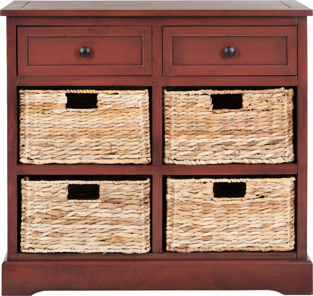 Safavieh Herman Storage Unit With Wicker Baskets Red – Incredible Rugs ...