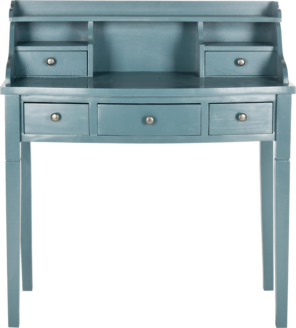 Safavieh Landon 5 Drawer Writing Desk Slate Teal – Incredible Rugs and ...