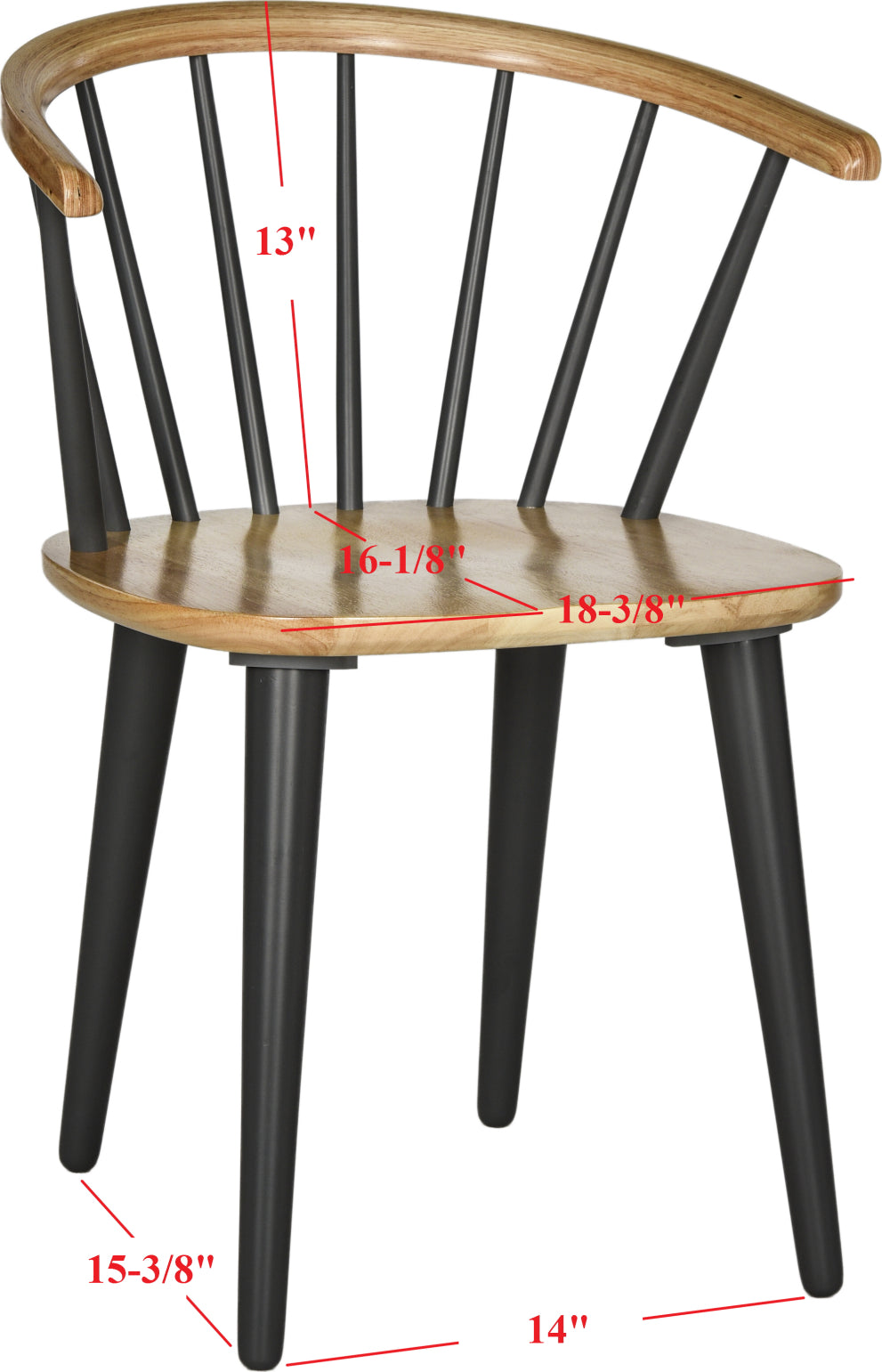 Safavieh Blanchard Curved Spindle Side Chair Natural and Grey ...