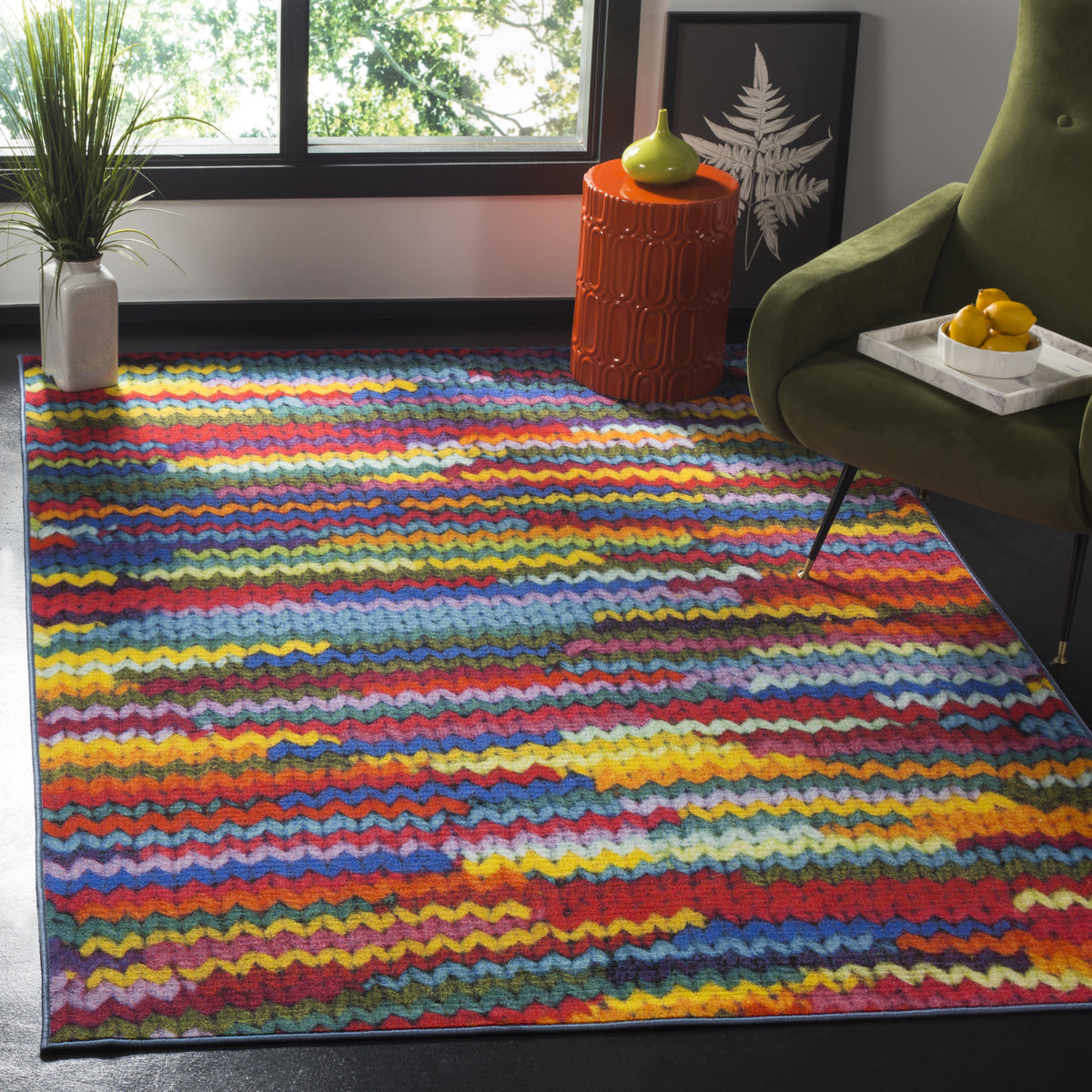 Safavieh Aztec AZT209B Coral/Multi Area Rug – Incredible Rugs and Decor
