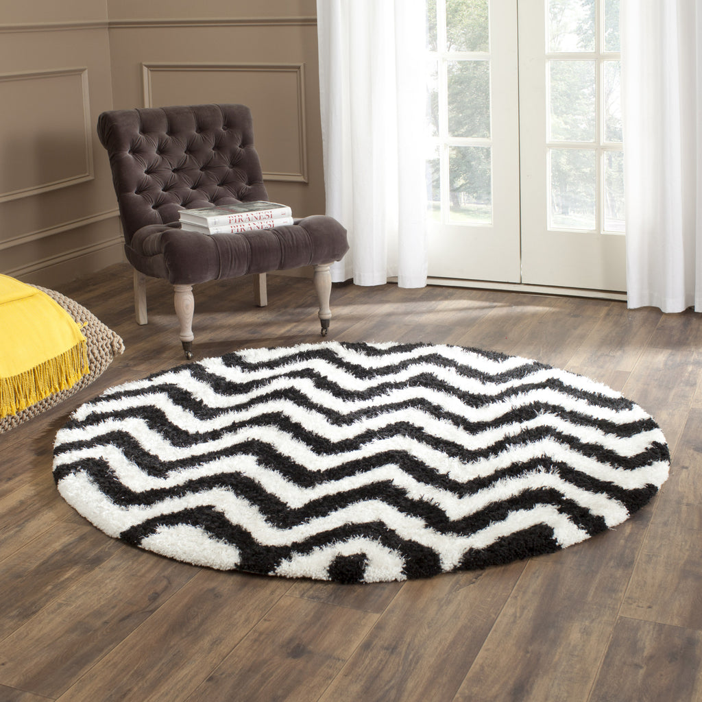 Safavieh Sg-Bsg-Barcelona Shag Barcelona 320 Ivory/Black Area Rug ...