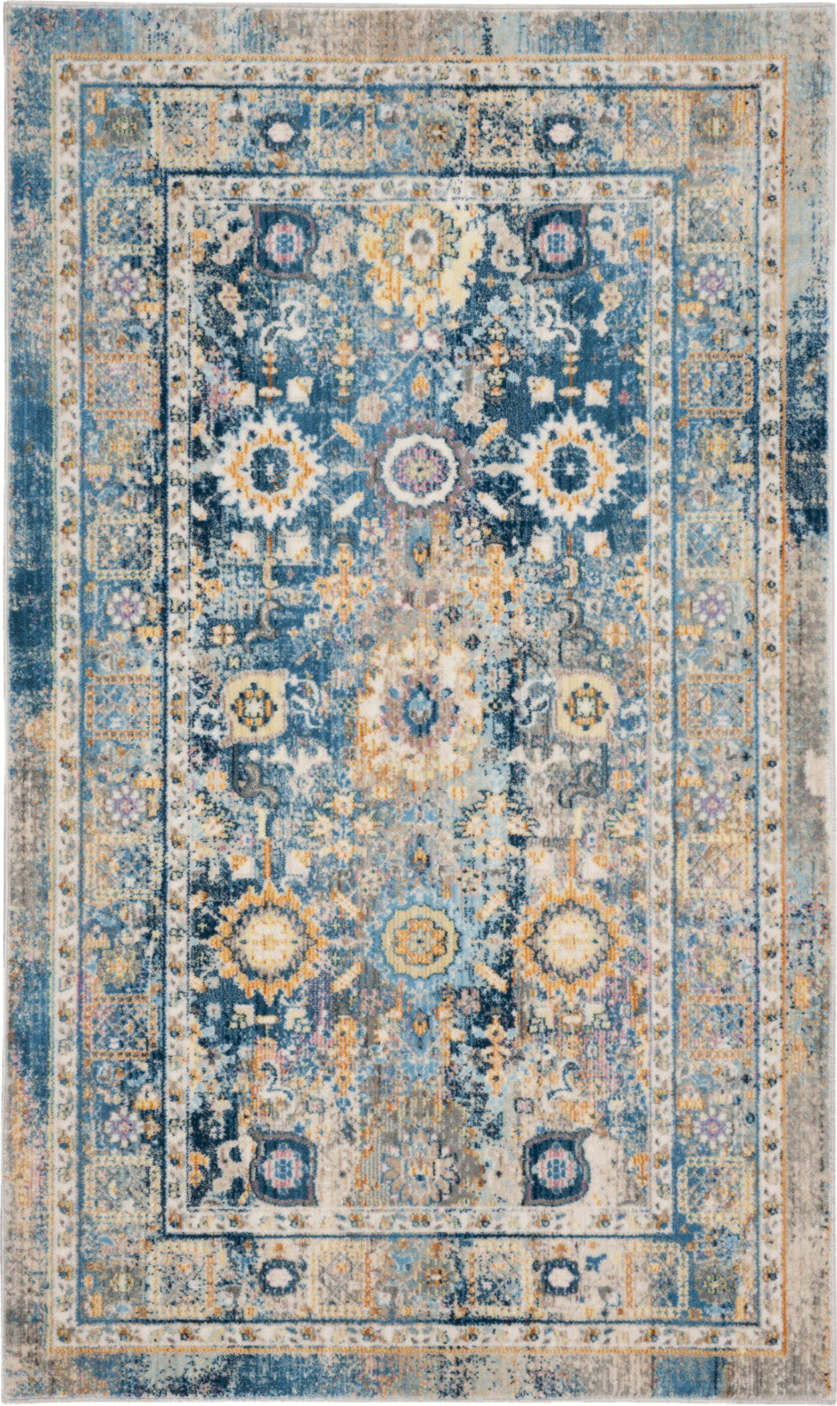 Safavieh Claremont CLR663C Blue/Gold Area Rug – Incredible Rugs and Decor
