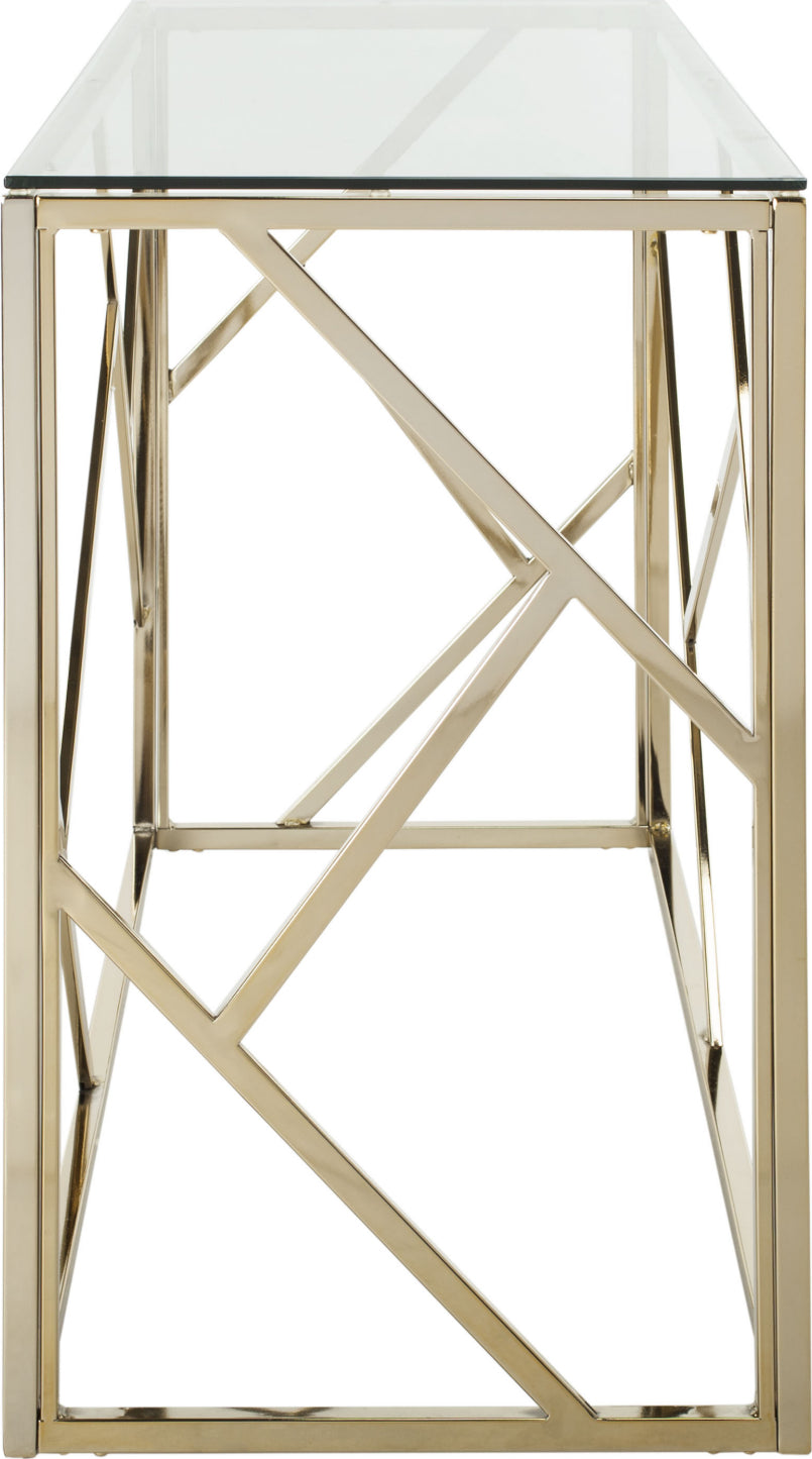 Safavieh Namiko Console Table Clear and Brass Leg – Incredible Rugs and ...