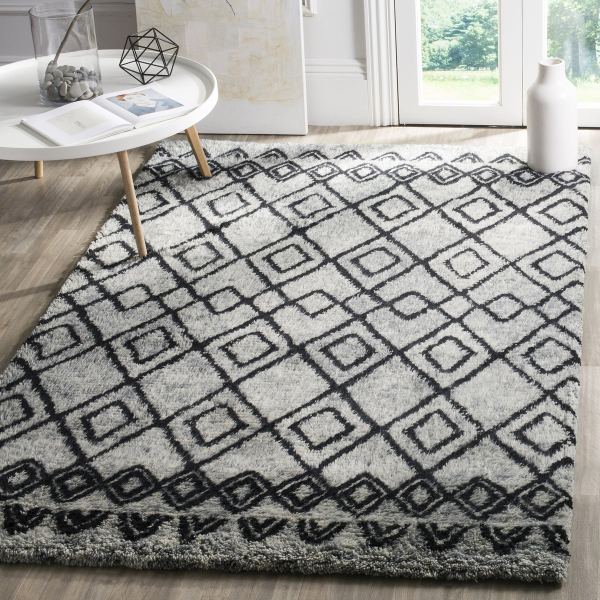 Safavieh Casablanca Shag 845 Grey/Charcoal Area Rug – Incredible Rugs ...