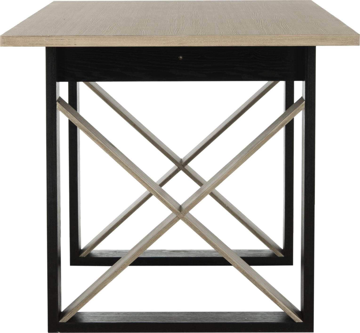 Safavieh Monty Retro Mid Century Wood Dining Table Light Oak and Black ...