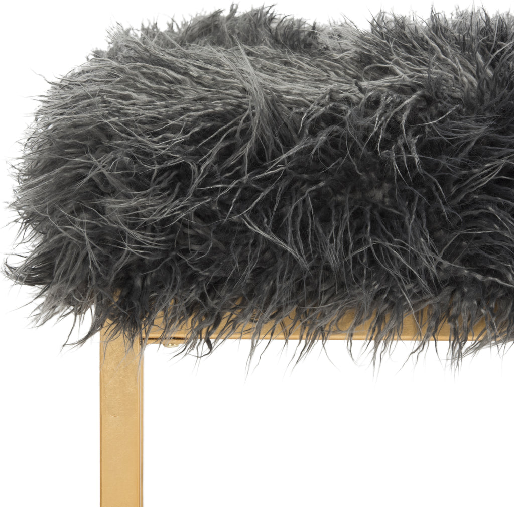Safavieh Etta Faux Curly Sheepskin Bench Grey – Incredible Rugs and Decor
