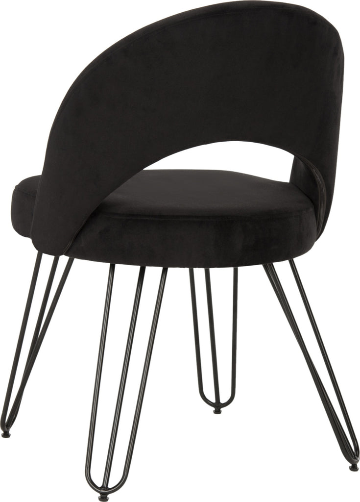 Safavieh Jora Velvet Retro Side Chair Black – Incredible Rugs and Decor