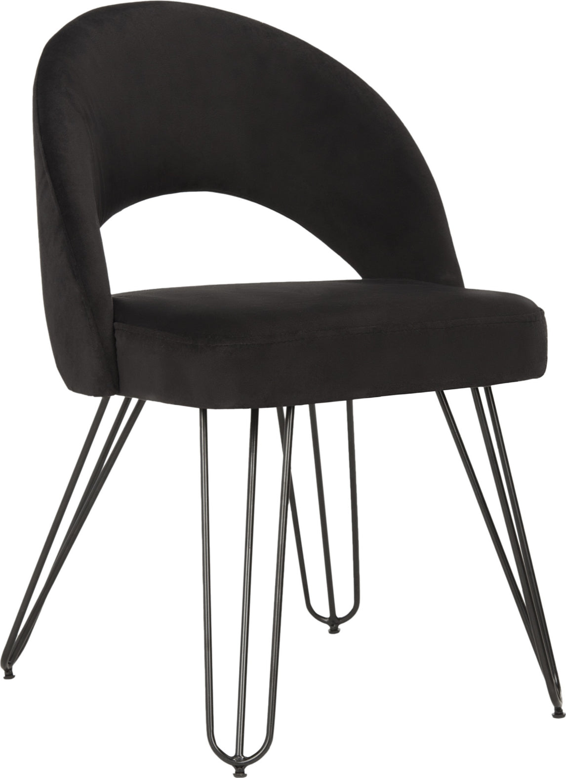 Safavieh Jora Velvet Retro Side Chair Black – Incredible Rugs and Decor