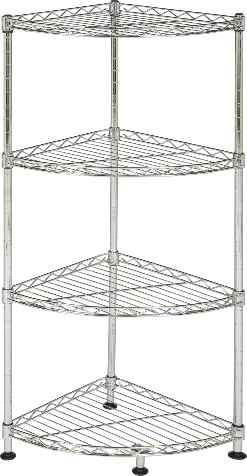 Safavieh Damaris 4 Tier Chrome Wire Corner Rack – Incredible Rugs and Decor