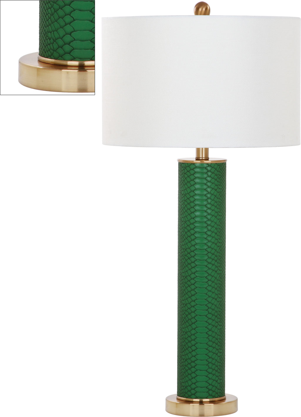 Safavieh Ollie Faux Snakeskin Table Lamp Dark Green – Incredible Rugs ...