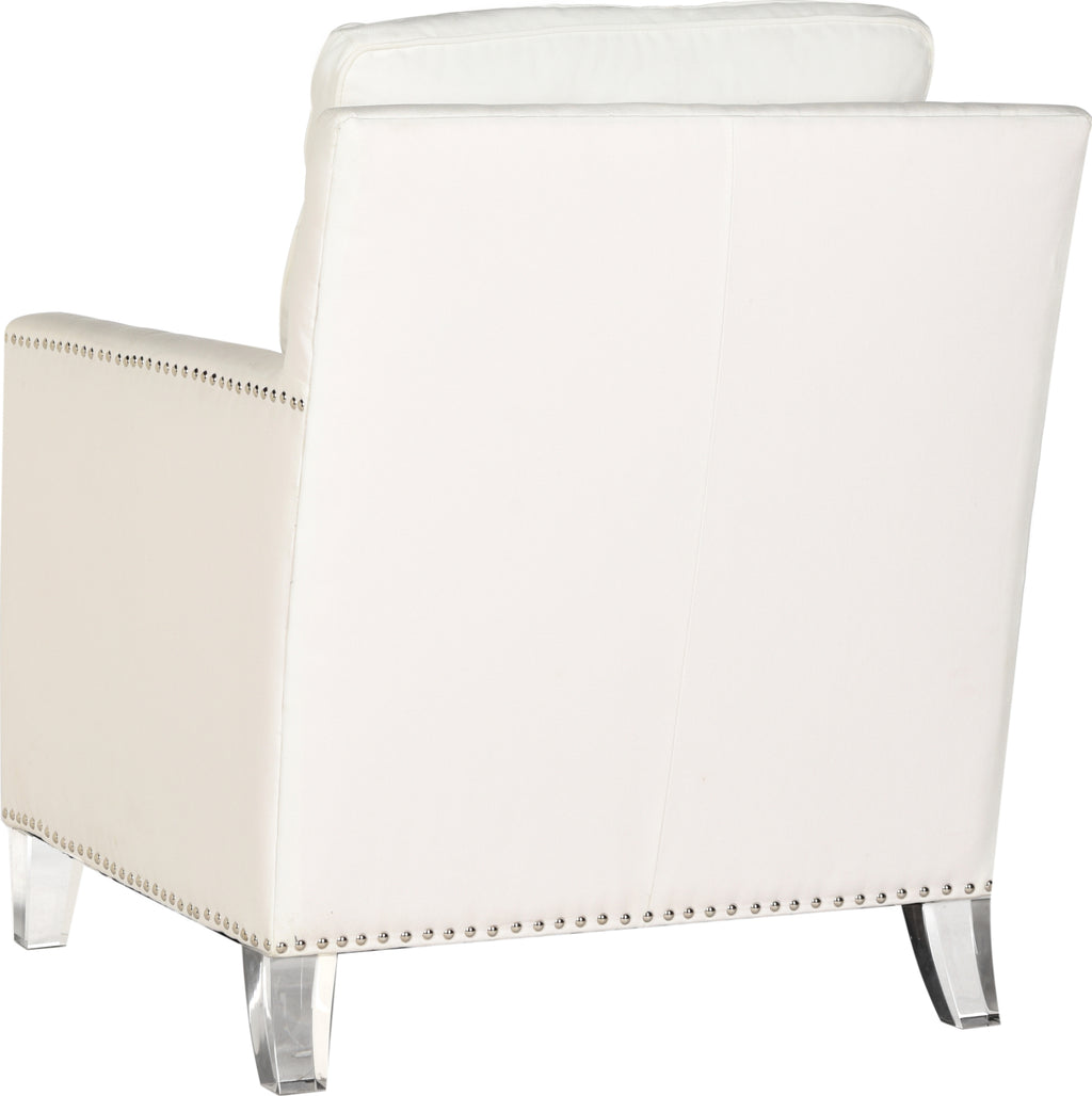 Safavieh Hollywood Glam Tufted Acrylic White Club Chair With Silver ...