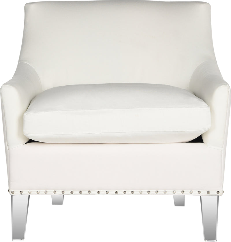 Safavieh Hollywood Glam Tufted Acrylic White Club Chair With Silver ...