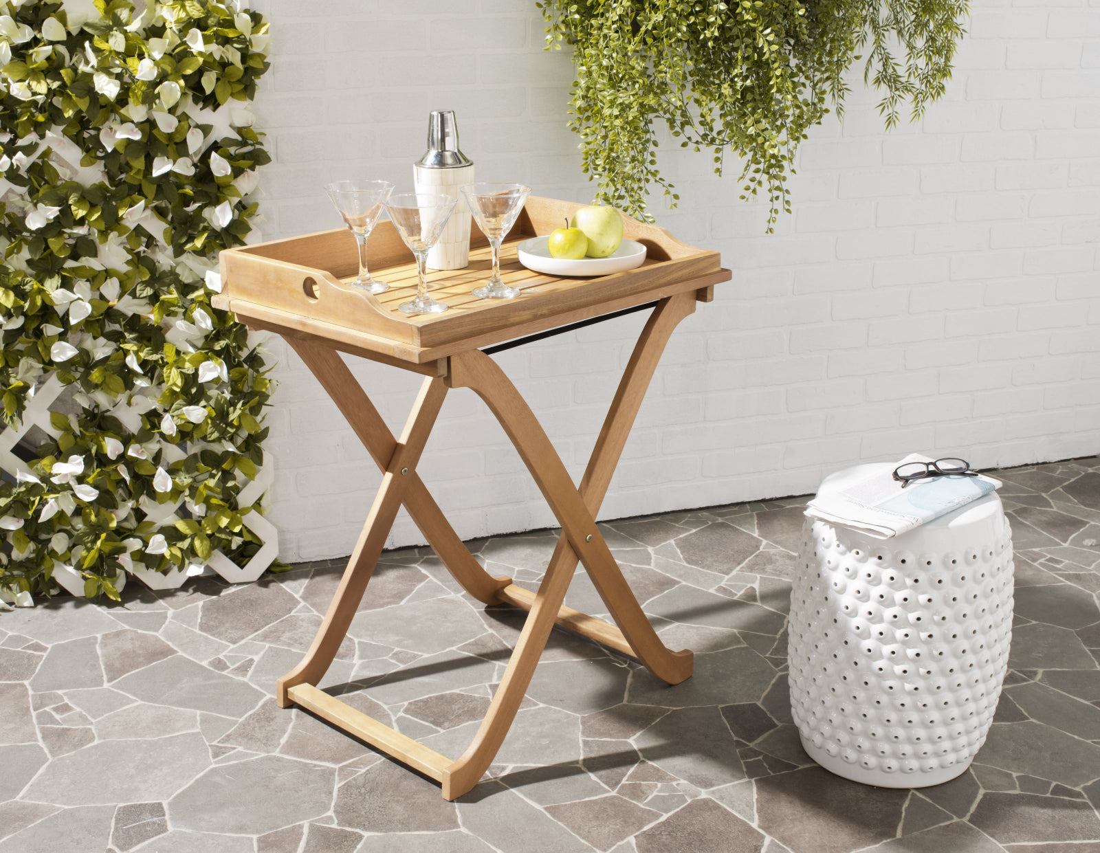 Safavieh Covina Tray Table Teak Brown – Incredible Rugs and Decor