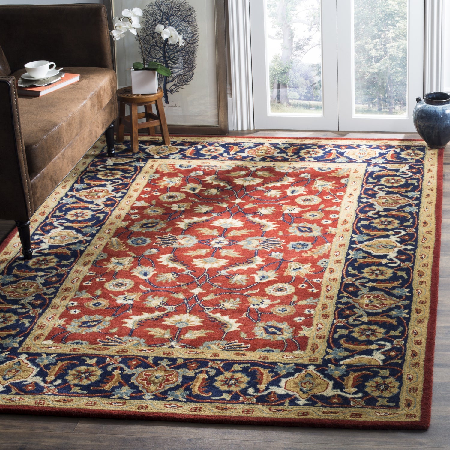 Safavieh Royalty Roy256 Rust/Navy Area Rug – Incredible Rugs and Decor