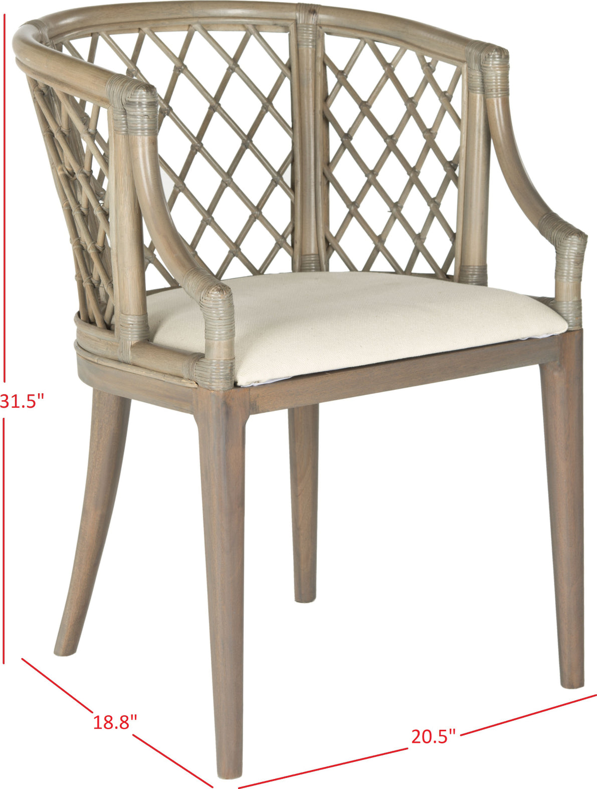 Safavieh Carlotta Arm Chair Greige – Incredible Rugs and Decor