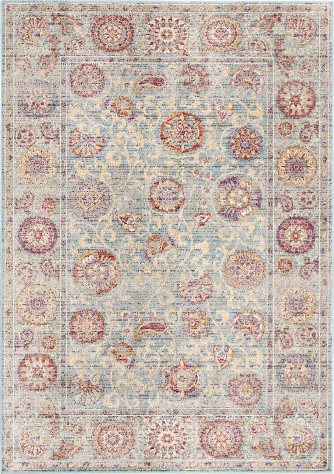 Safavieh Sevilla SEV812C Light Blue/Multi Area Rug – Incredible Rugs ...