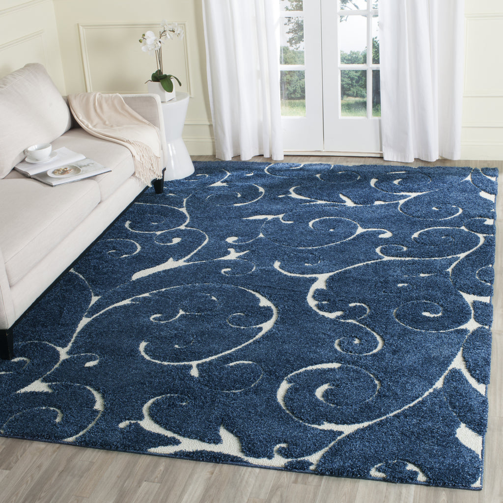 Safavieh Shag SG455 Dark Blue/Cream Area Rug – Incredible Rugs and Decor