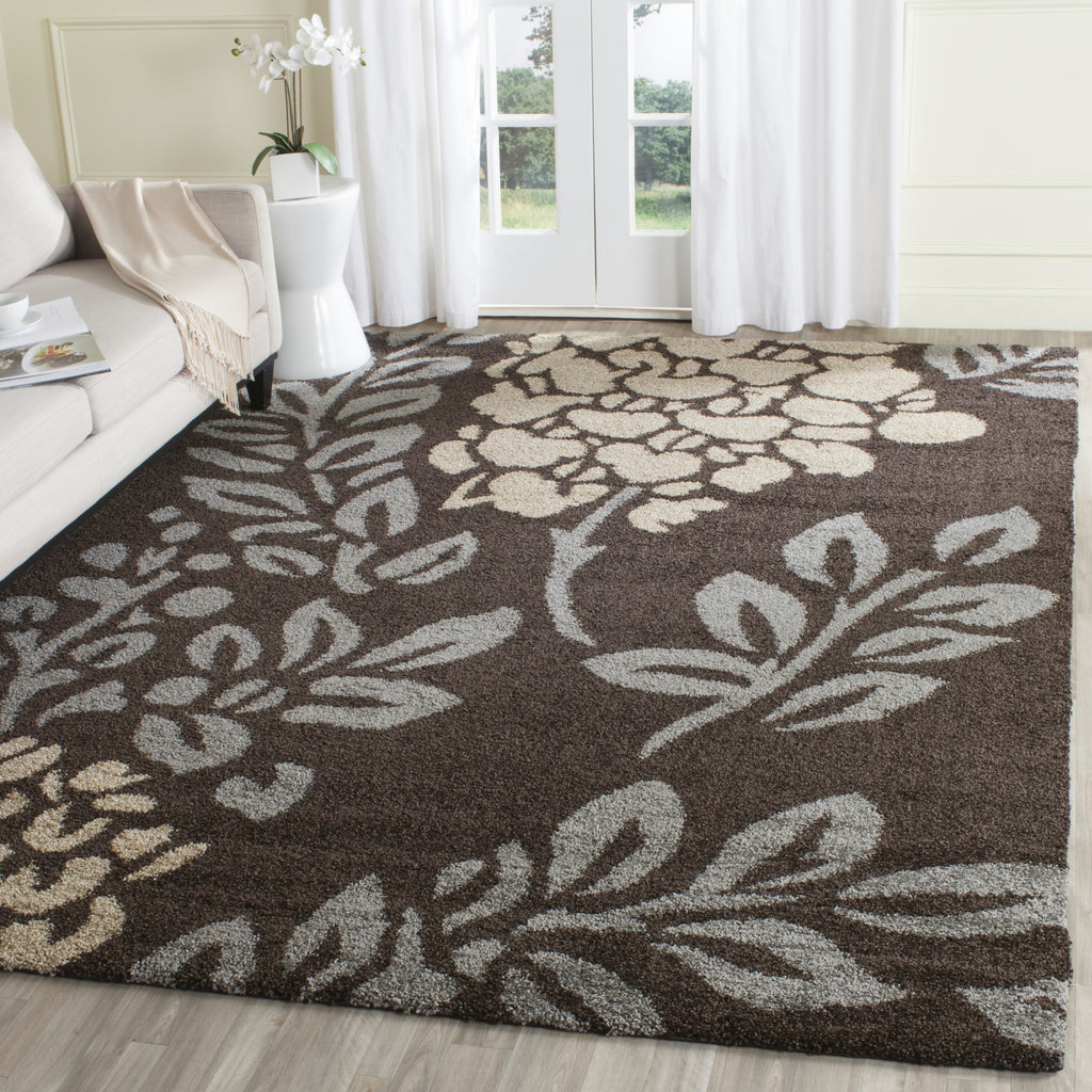 Safavieh Shag SG456 Dark Brown/Grey Area Rug – Incredible Rugs and Decor